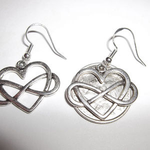 wvluckygirl | Jewelry | Silver Heart Earring Set Infinity Symbol Sign ...